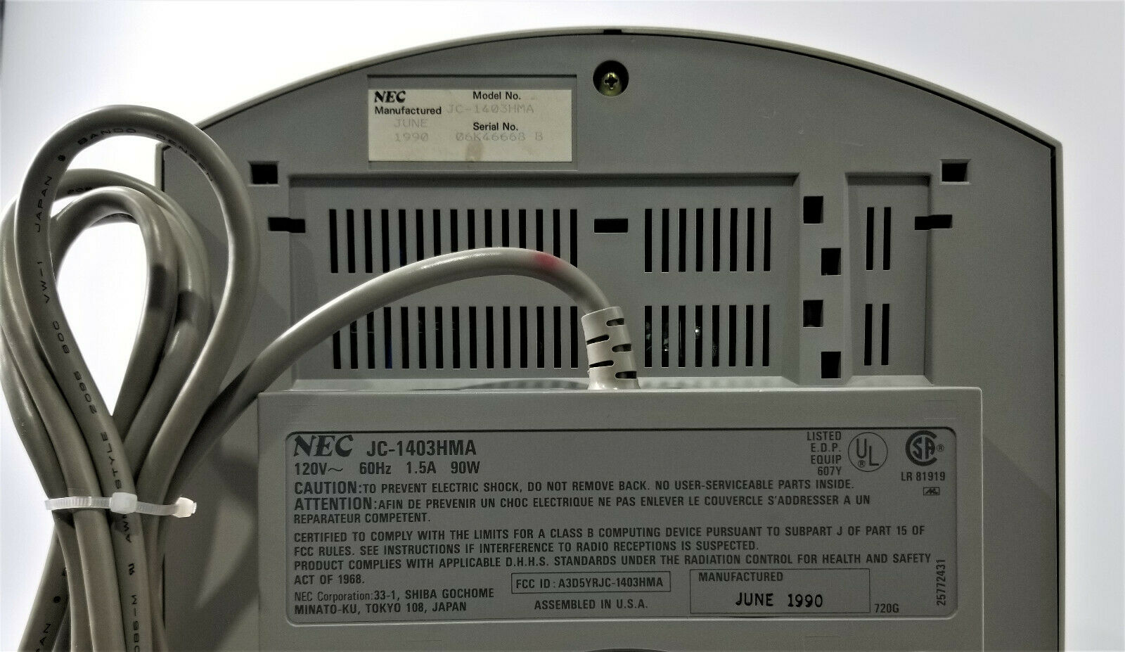 NEC MultiSync 2A (JC-1403HMA) | CRT Database