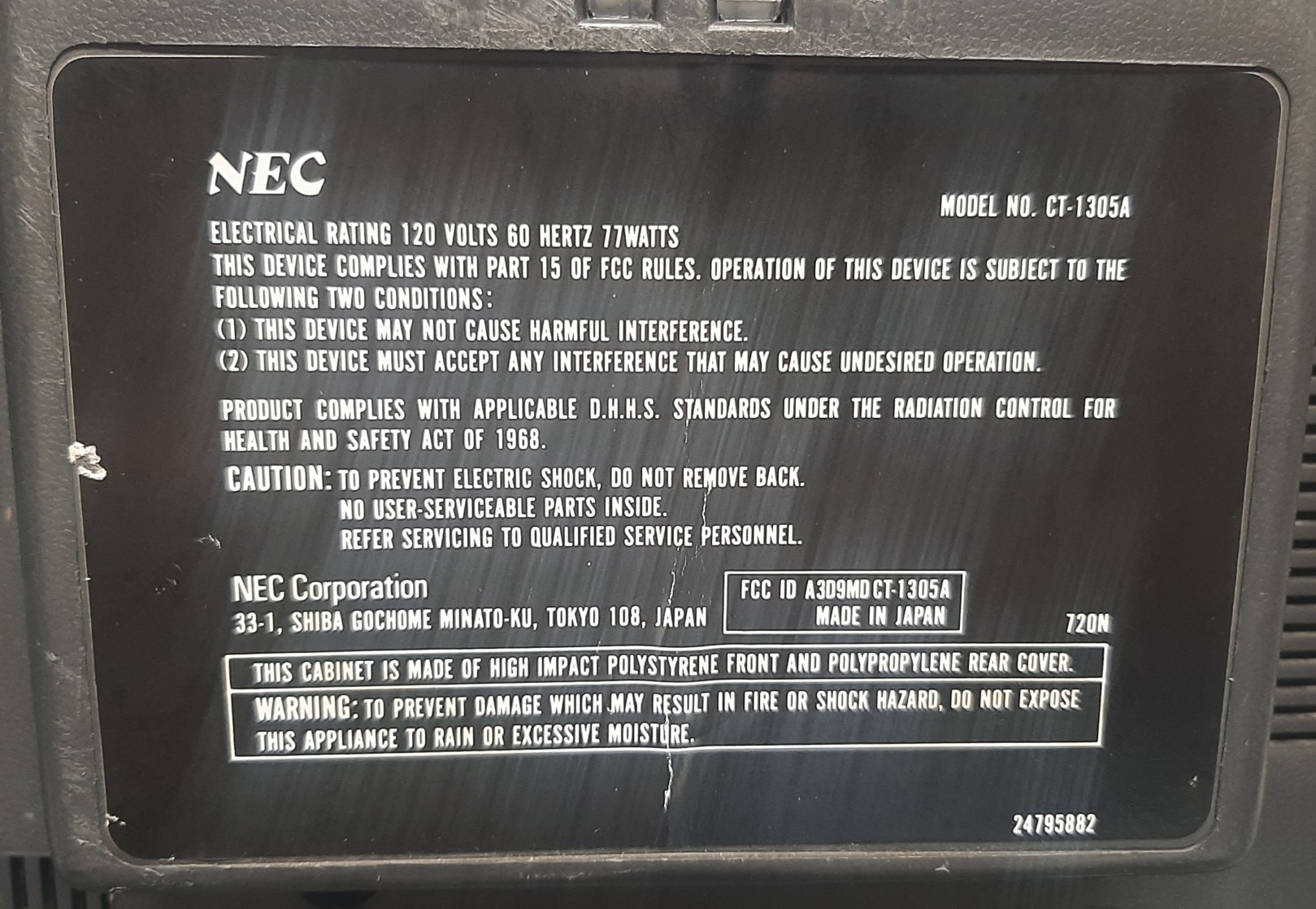 NEC CT-1305A | CRT Database