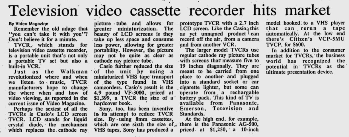Panasonic AG-500R | CRT Database