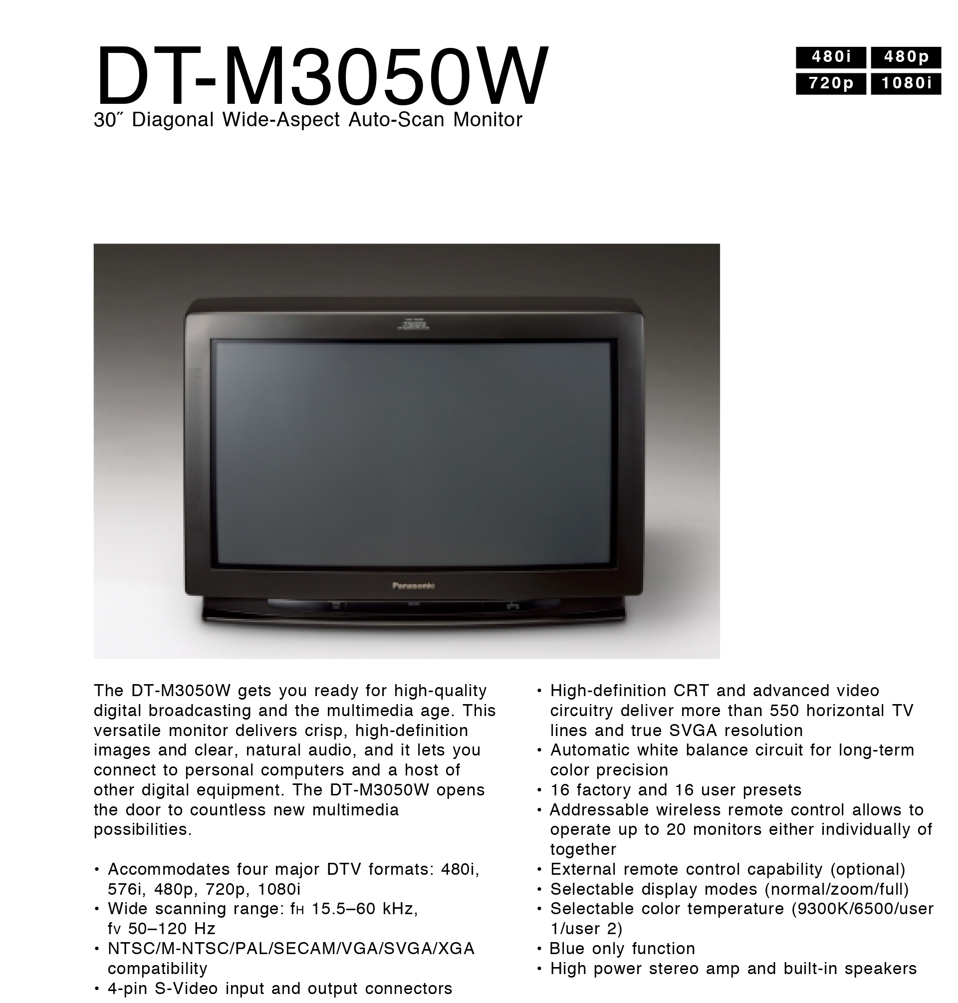 Panasonic DT-M3050W | CRT Database