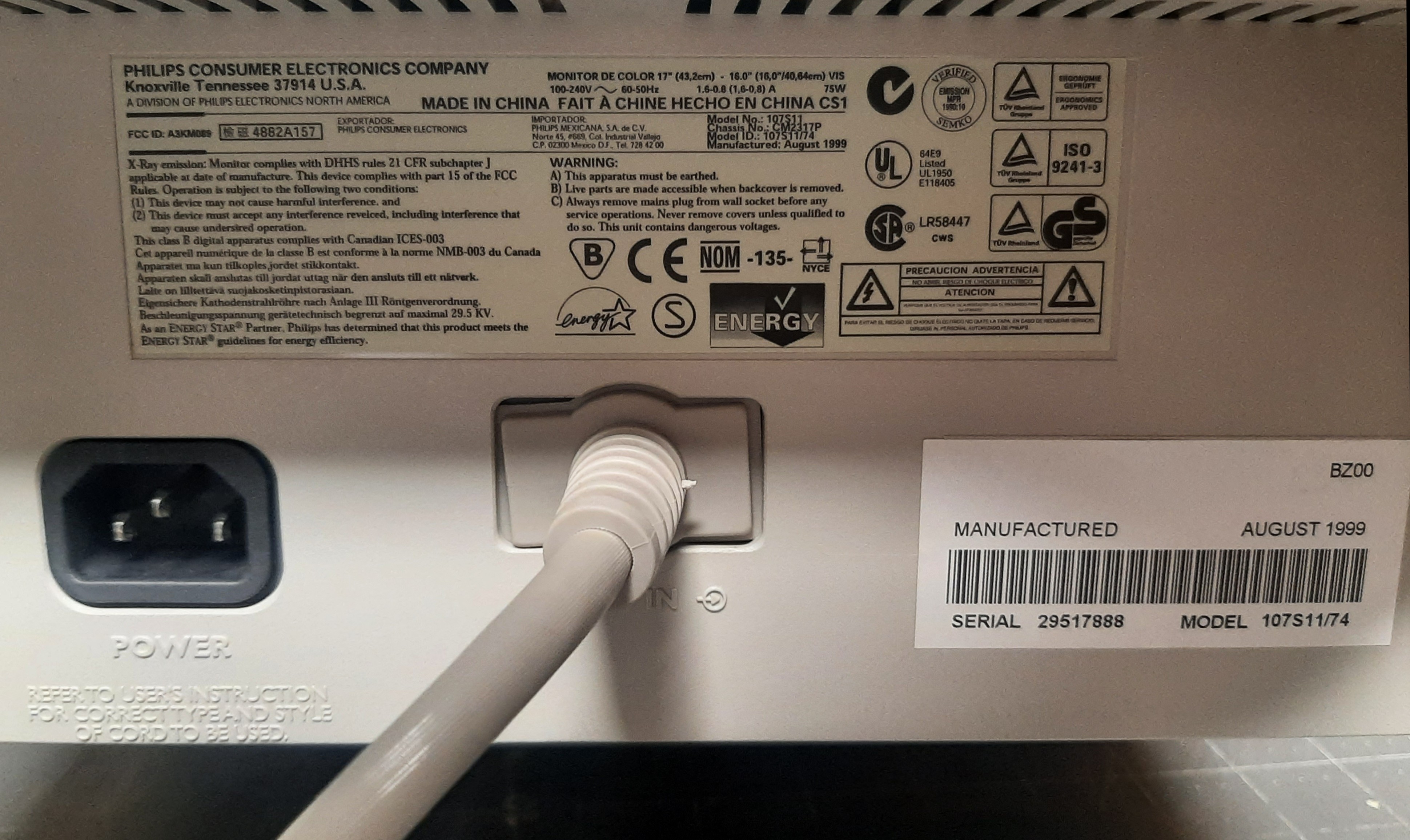 Philips 107S (107S11/74) | CRT Database