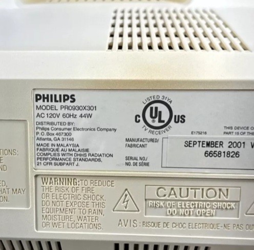 Philips PR0930X301 | CRT Database