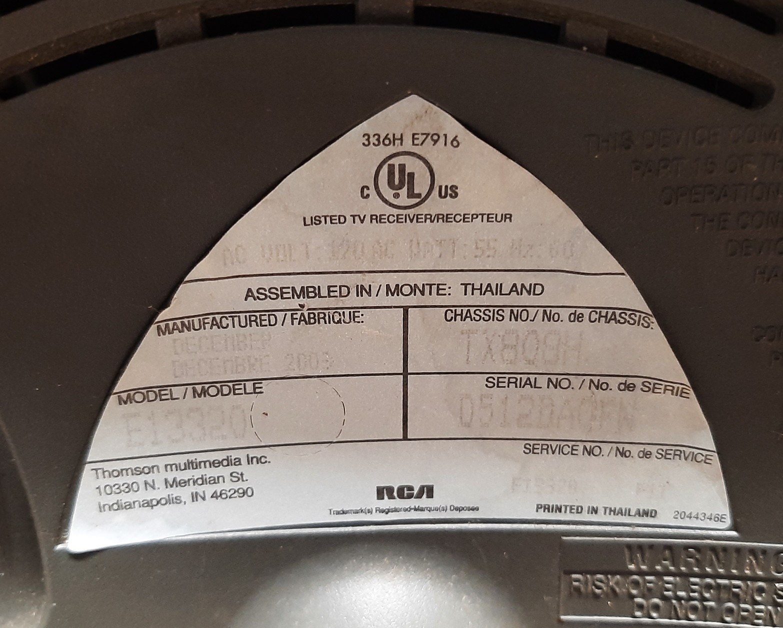 RCA E13320 | CRT Database