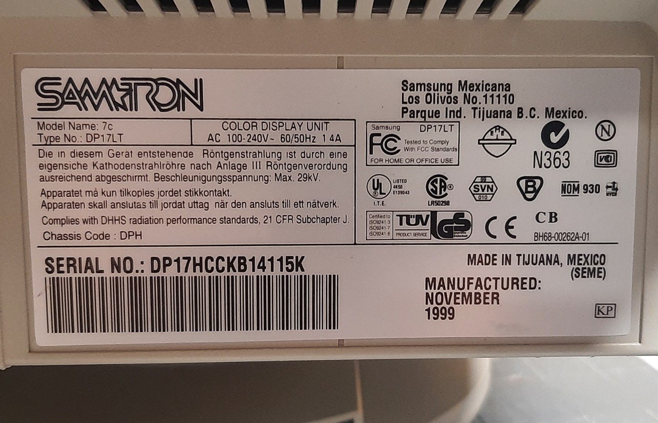 Samsung Samtron 7c | CRT Database