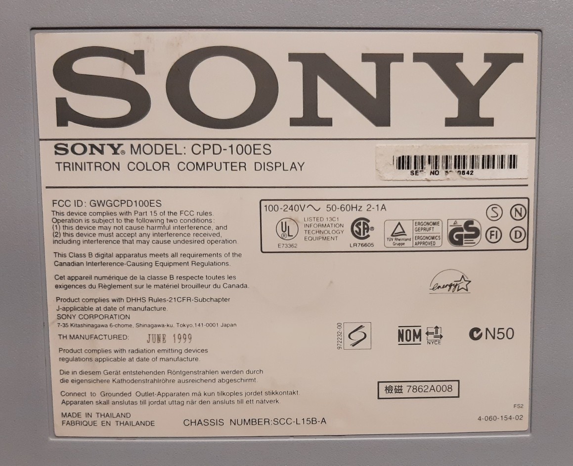 Sony CPD-100ES | CRT Database