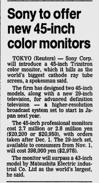 Sony PVM-4300 | CRT Database