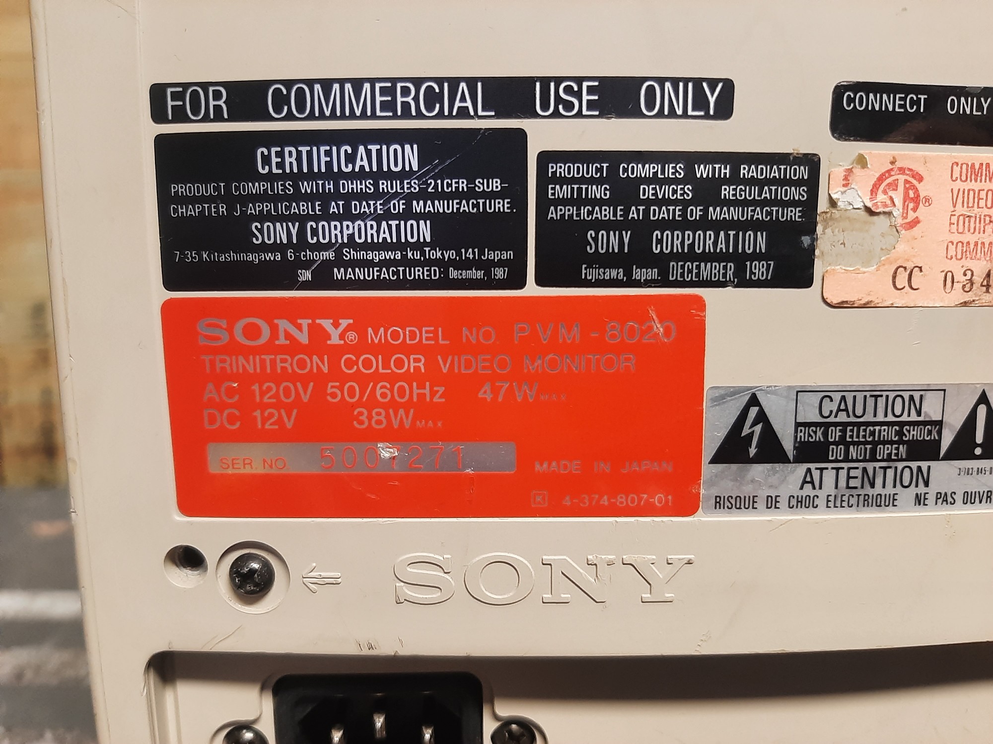 Sony PVM-8020 | CRT Database