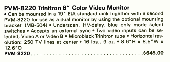Sony PVM-8220 | CRT Database